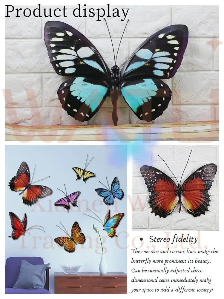 Factory Custom Wholesale Custom Home Decorations Metal Butterflies Wall ...