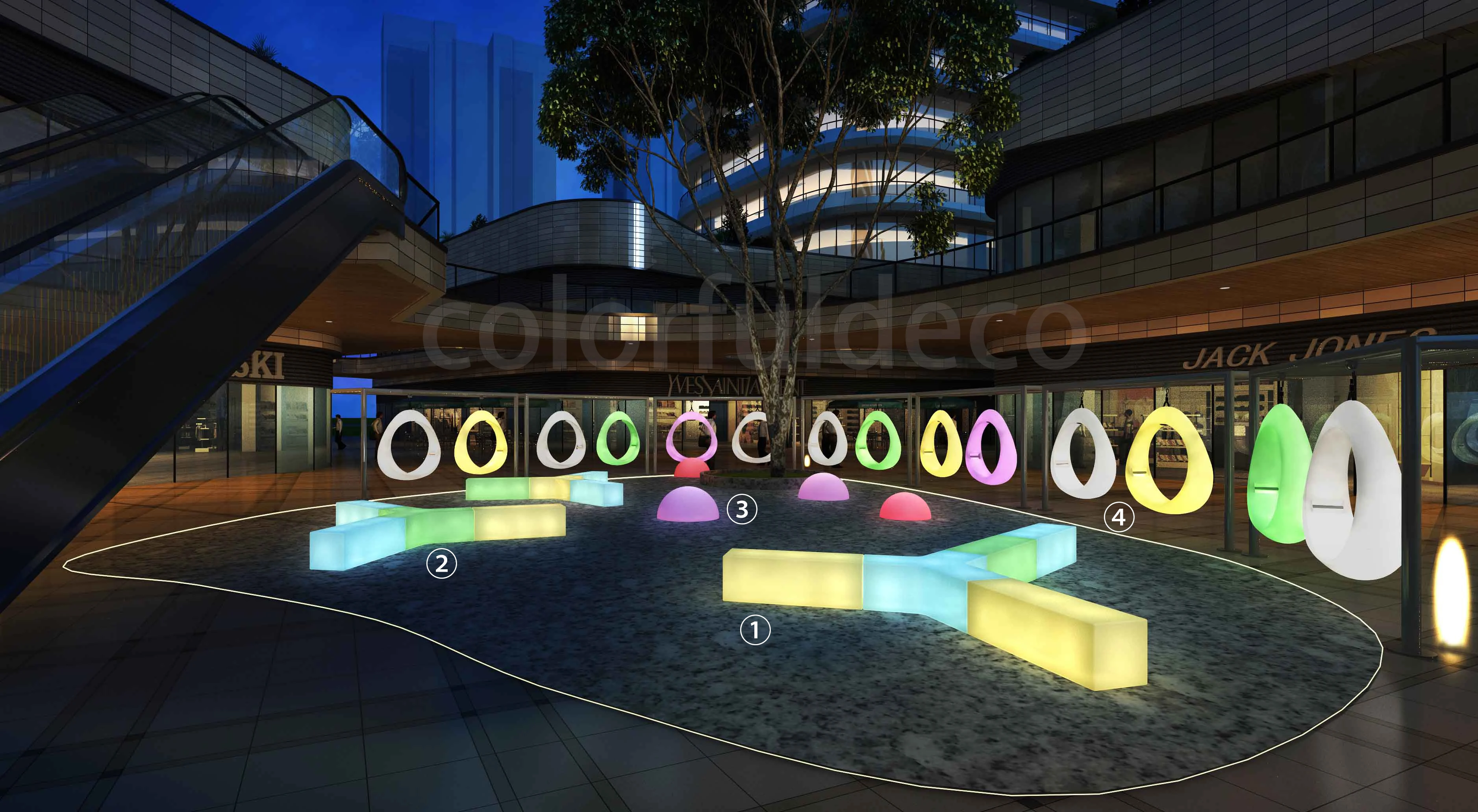 16 Colors RGB Children LED Illuminates Outdoor Playground