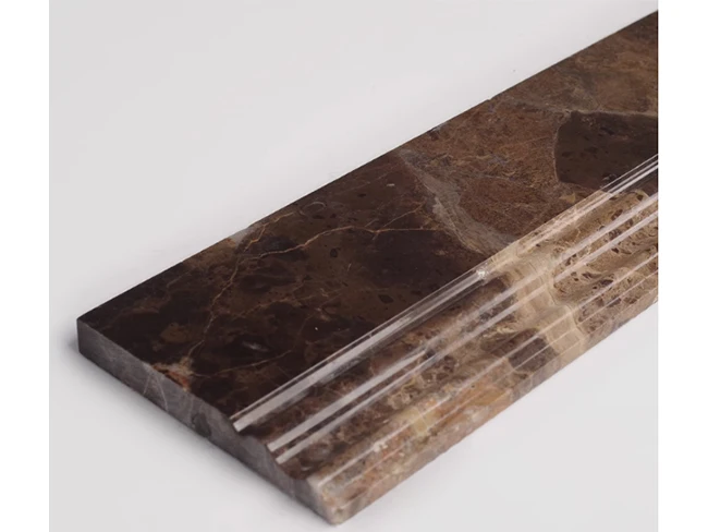 Natural Stone Dark Emperador Marble Skirting Baseboard