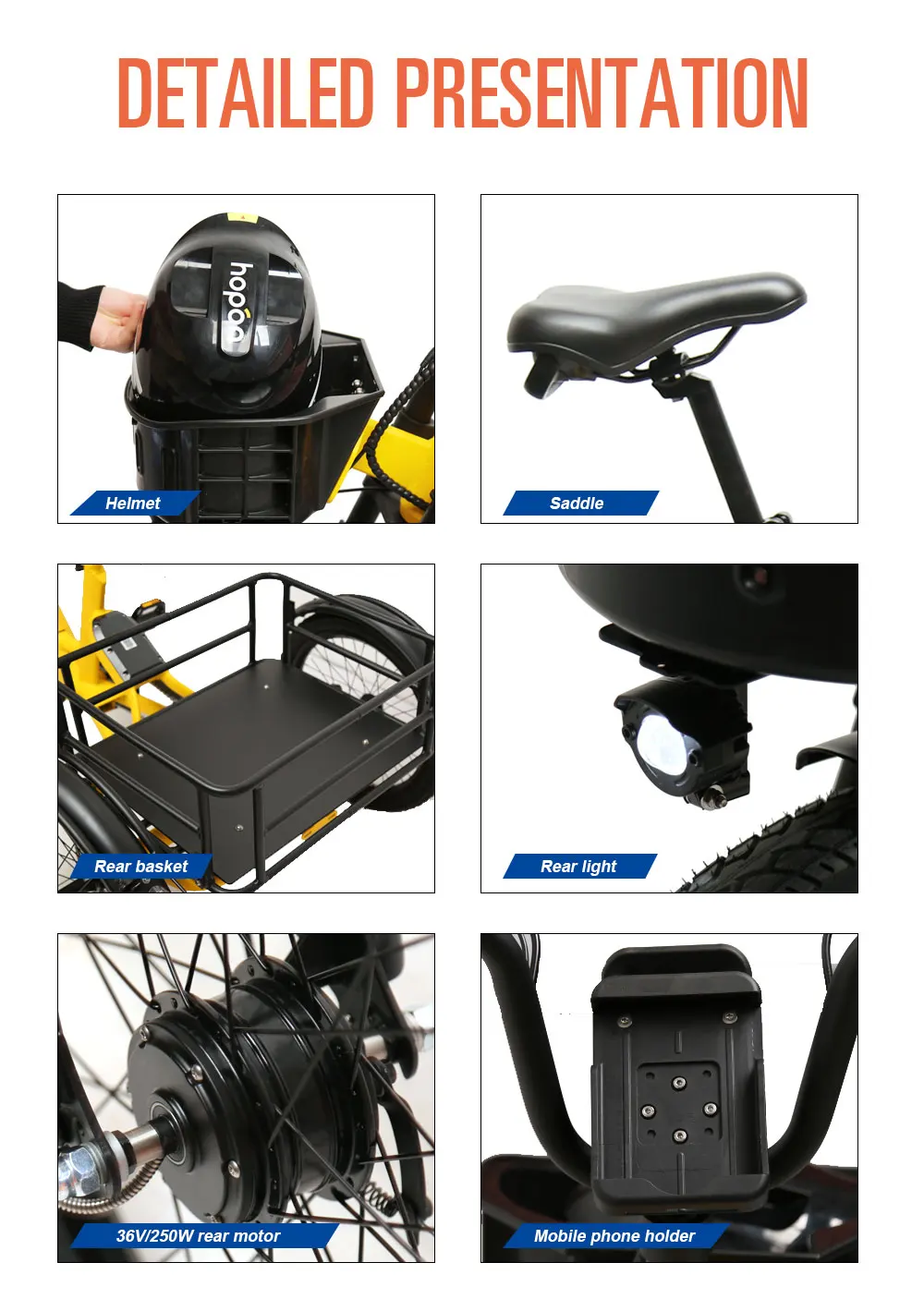 TXED 36V 250W Electric Sharing Cargo Bike Single Speed Electric Shared Tricycle for Adult ...