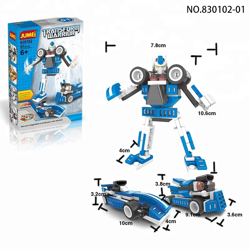 Building Blocks 3 In 1 Diy Transformable Robot Block Set Toy - Buy ...