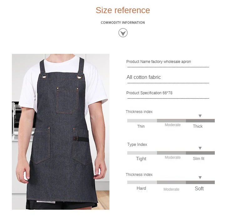 Barista Griller Restaurant Floral Workwear Jeans Apron Cooking Retro ...