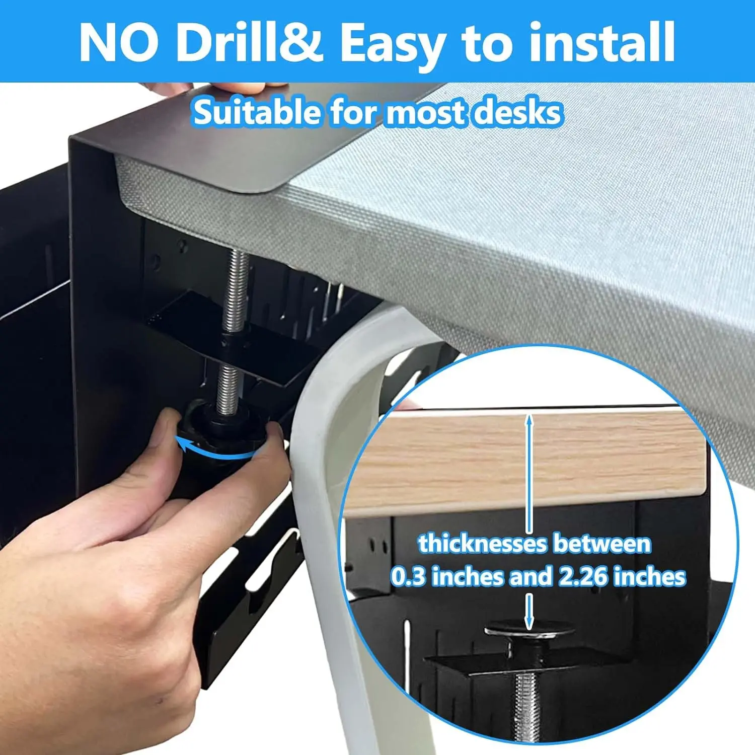 Desk Side Cable Tray,No Drill Cable Management Under Desk,Under Desk ...