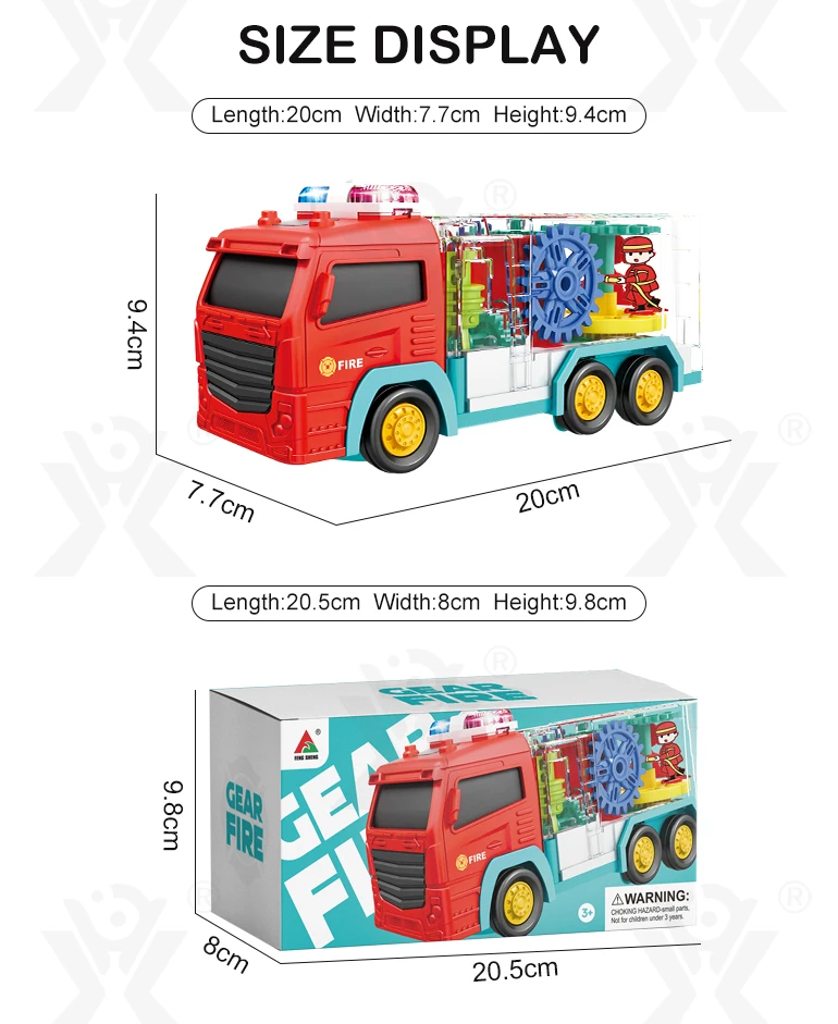 Chengji New Educational Battery Operated Gear Fire Truck Toys