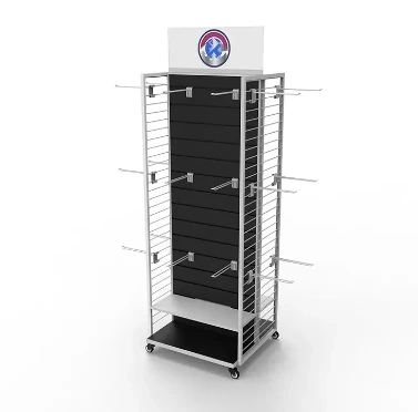 Metal Slatwall Display Stand With Hooks Retail Shop Slotboard Storage ...