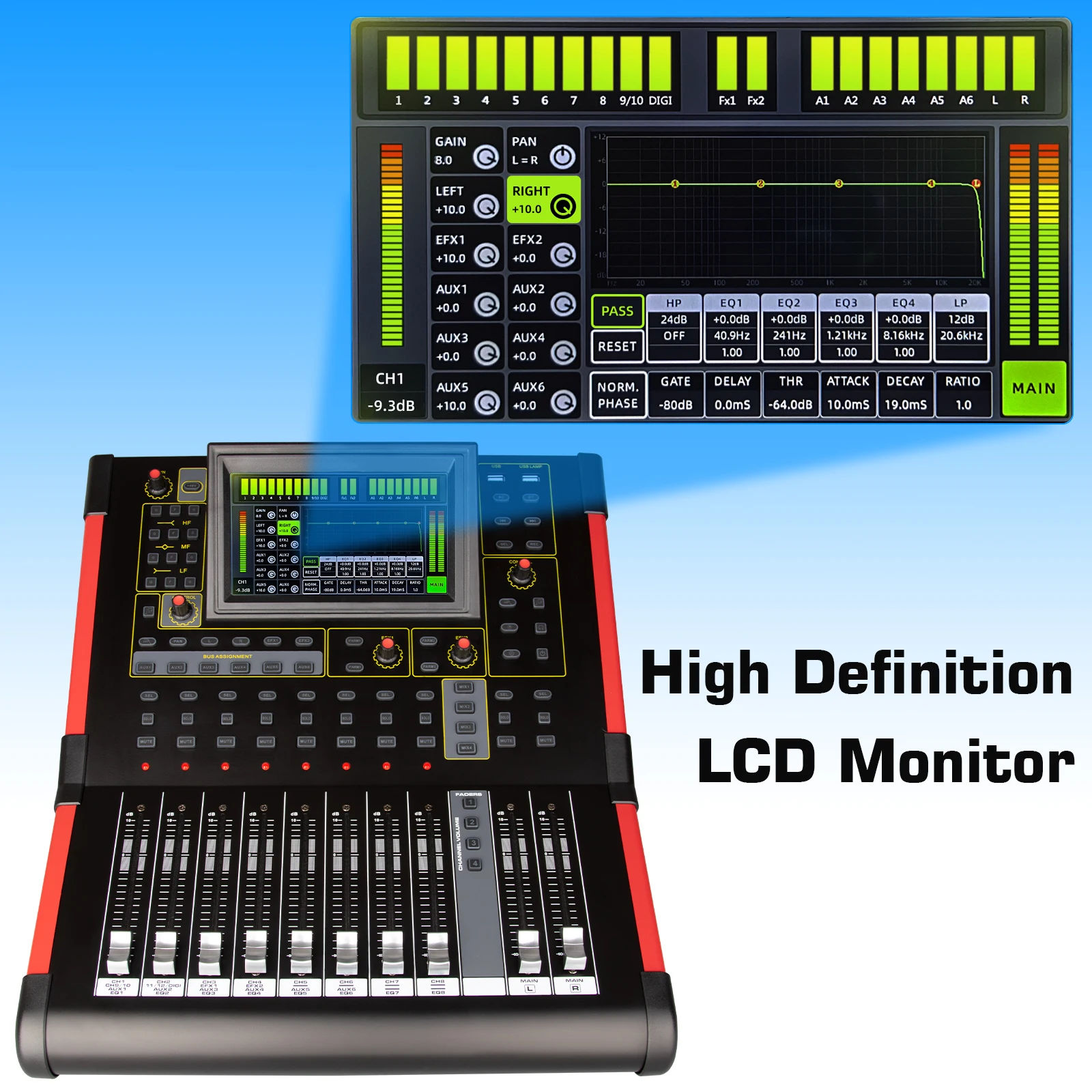 Alibaba.com: OEM MD12 12 Channel Digital Audio Mixer with 48V Phantom ...