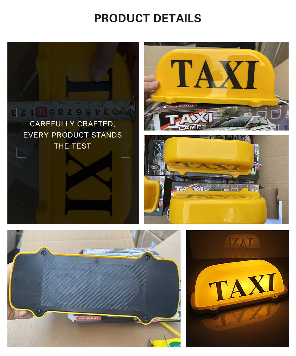 High Bright Yellow Waterproof Magnetic Taxi Top Sign Light Box - Buy ...