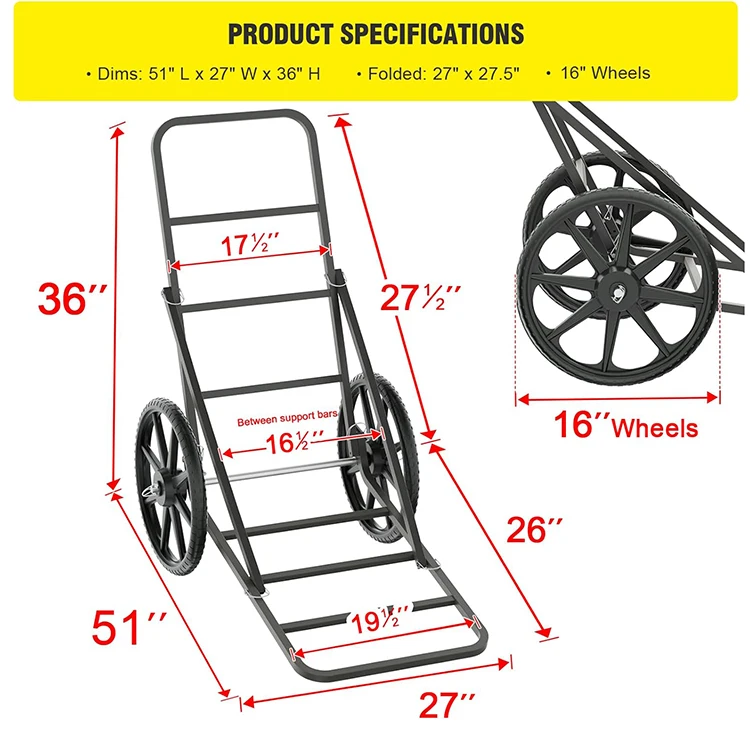 Jh-mech Multi Use Cart 500 Pound Capacity Deer Cart Carbon Steel ...