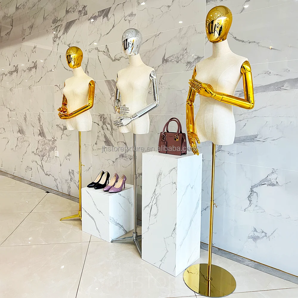 Shiny Gold Silver Mannequins - Perfect for Clothing Displays