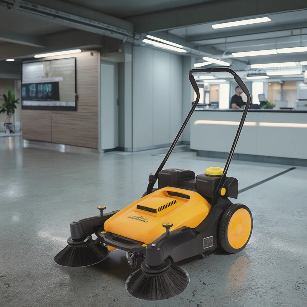 36" Triple Brushes Walk-behind Sweeper Spray Water| Alibaba.com