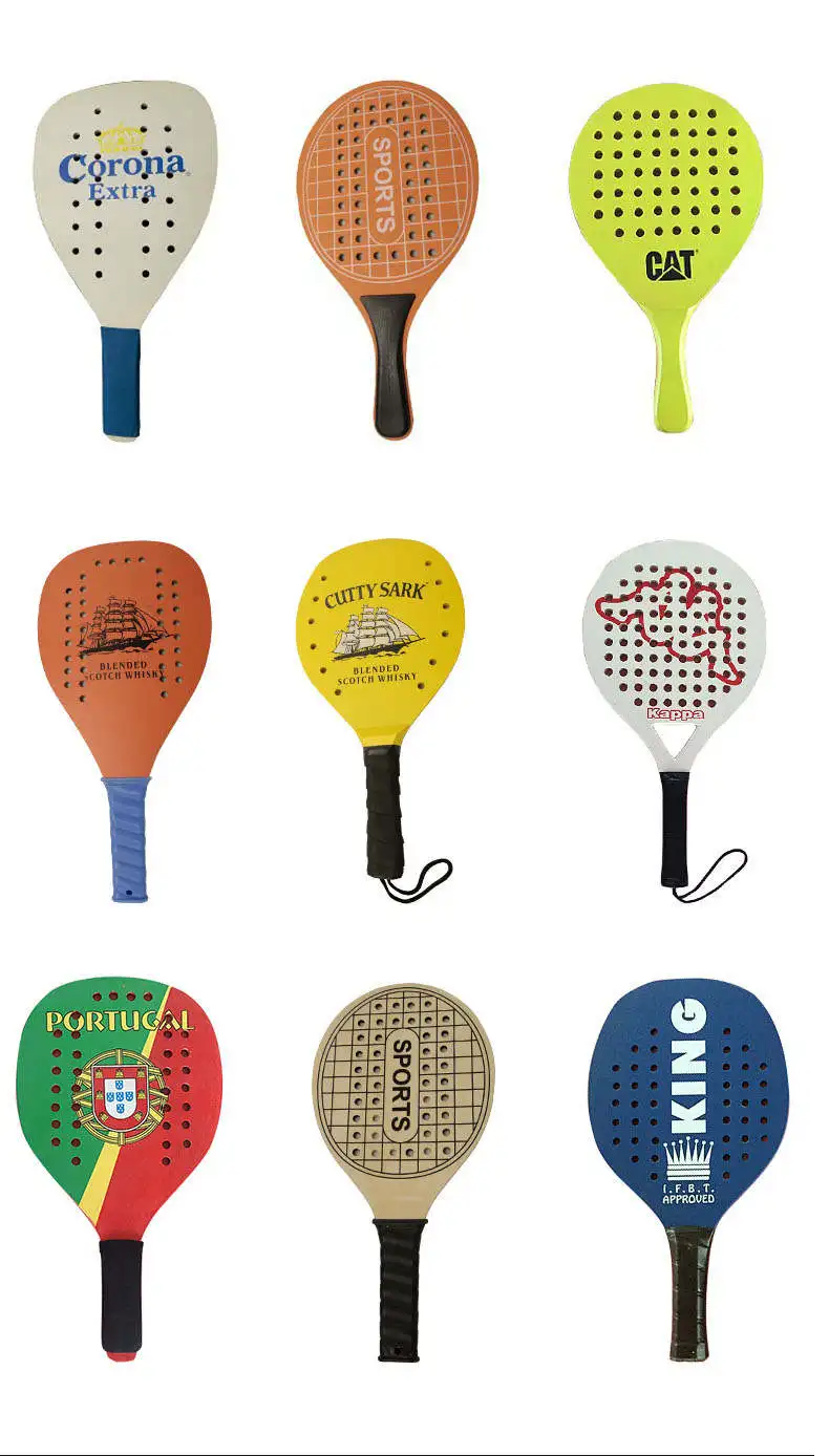 Quality Perforated Wood Beach Rackets Set Game Bat Hot Sale Promotion ...
