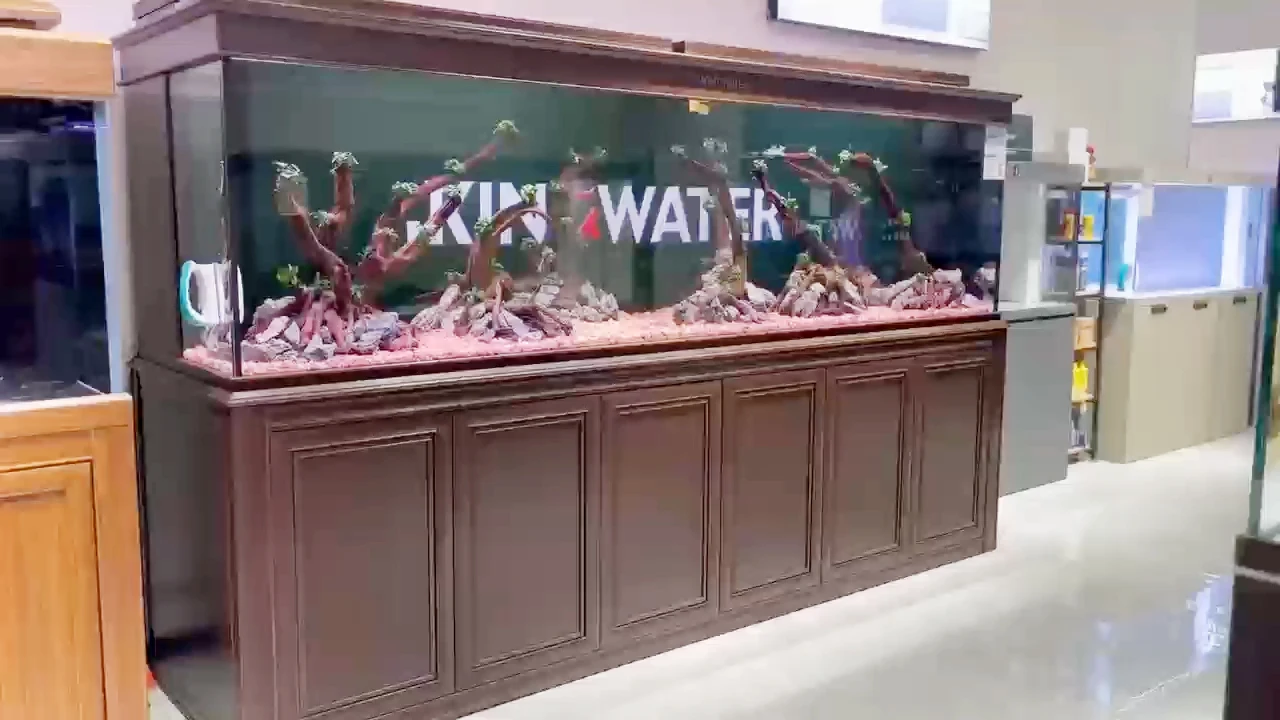 Custom Large Glass Fish Aquarium with Aluminum Base Cabinet - OEM
