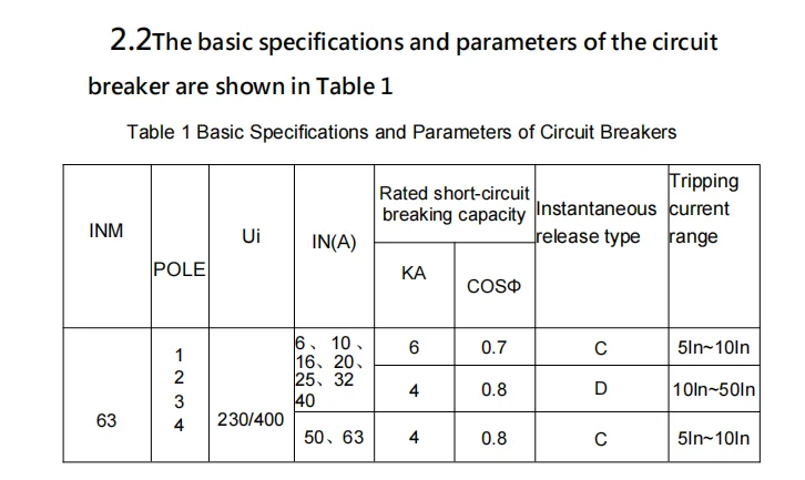 Mcb Miniature Circuit Breaker C10-125a And Motor Overload And Short ...