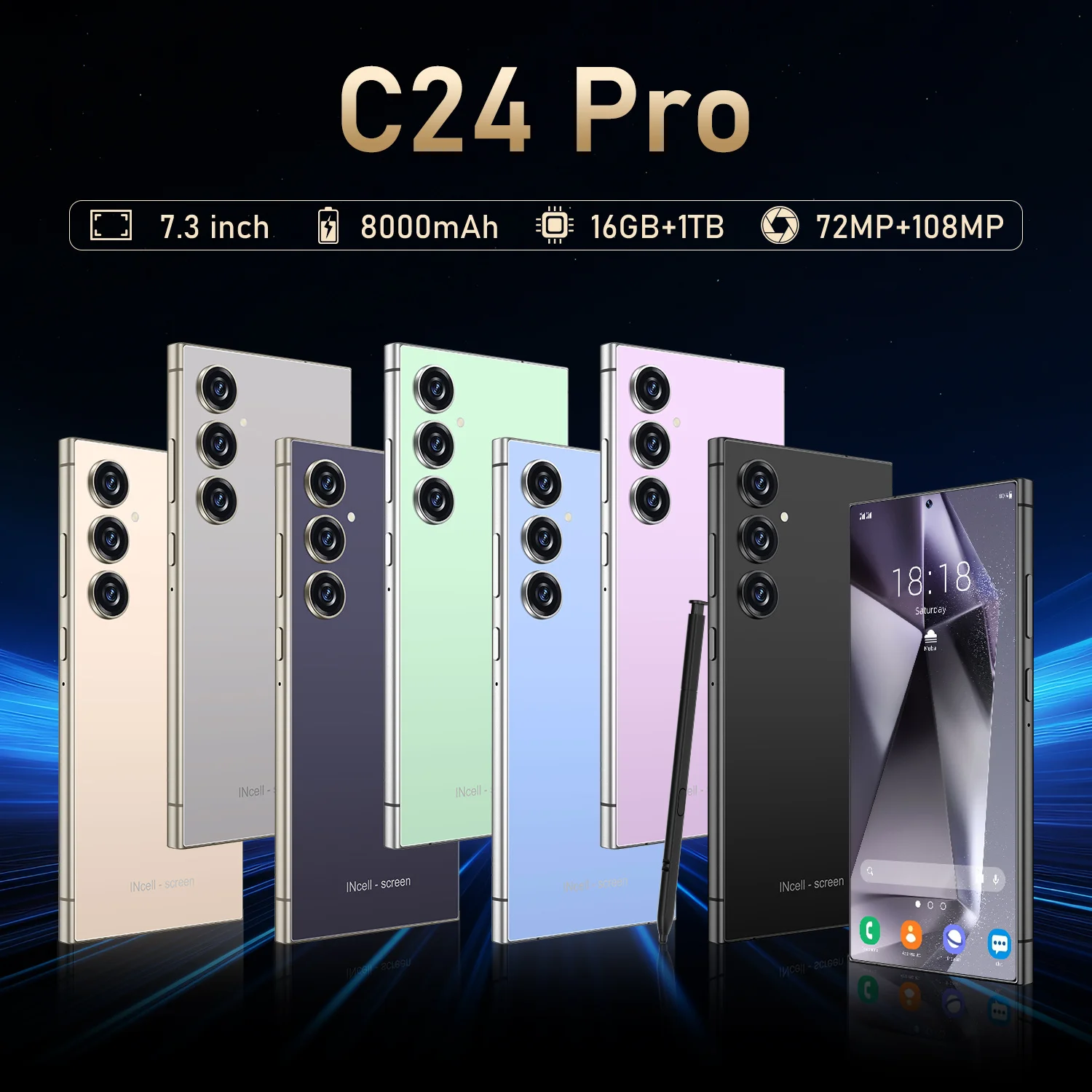 2025 Brand New S25 Ultra C24 Pro 16GB+1TB 5G Smart Phone 7.3-Inch 48MP ...