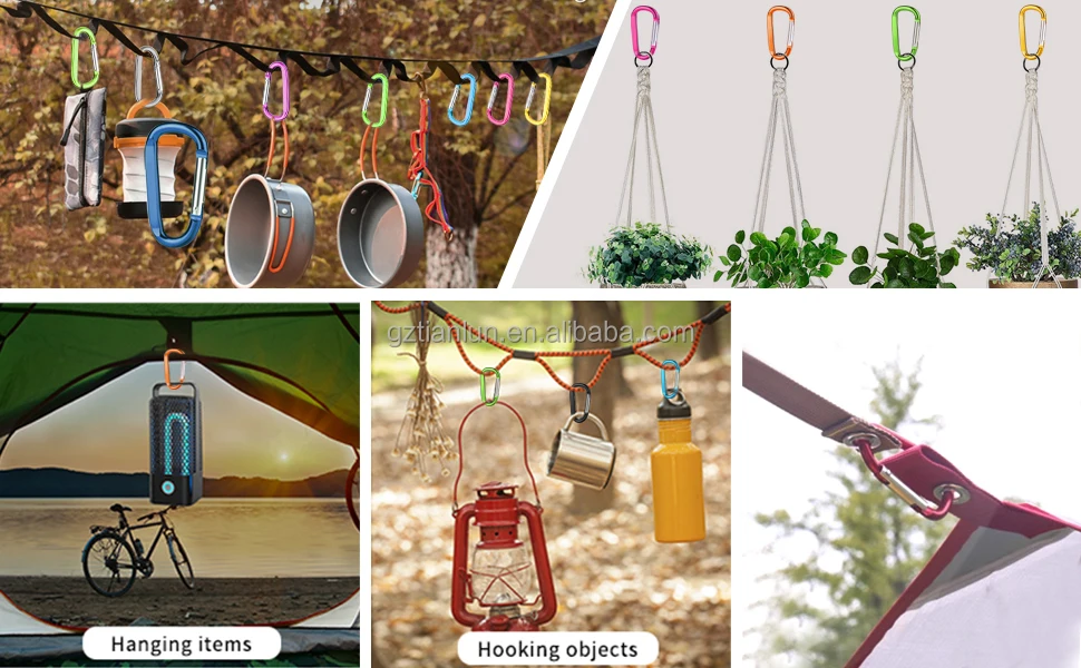 Large Aluminum D Ring Carabiner Keychain Clip Aluminum Caribeener Key ...