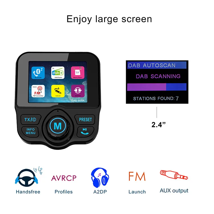 2022 Universal In Car Dab/dab+ Receiver And Adapter Car Bluetooth Fm ...