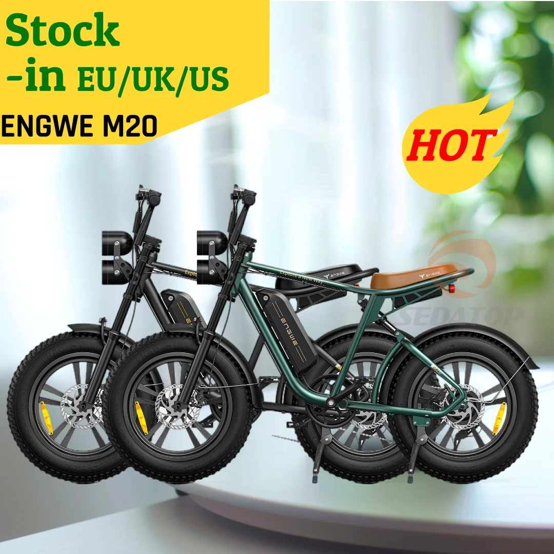 Engwe M20 Dual Suspension Electric Bicycle 48v 13ah Two Batteries Long Range Ebike 20inch ...