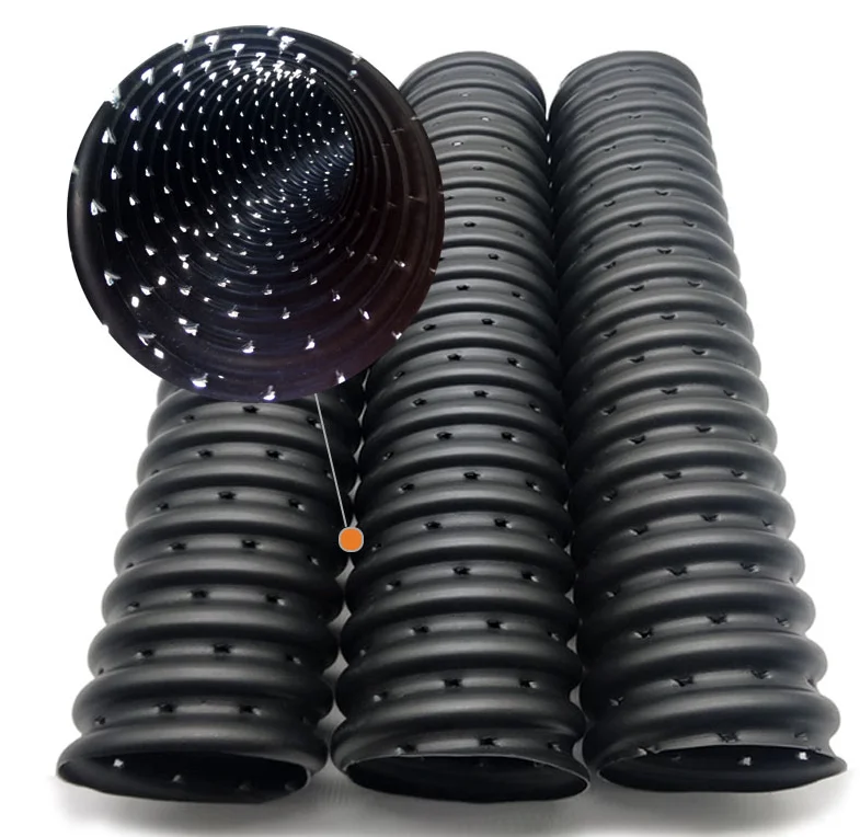 Hdpe Plastic Drainage Corrugated Pipe With Sock - Buy Hdpe 100 Mm Drainage Pipe,French Drain ...