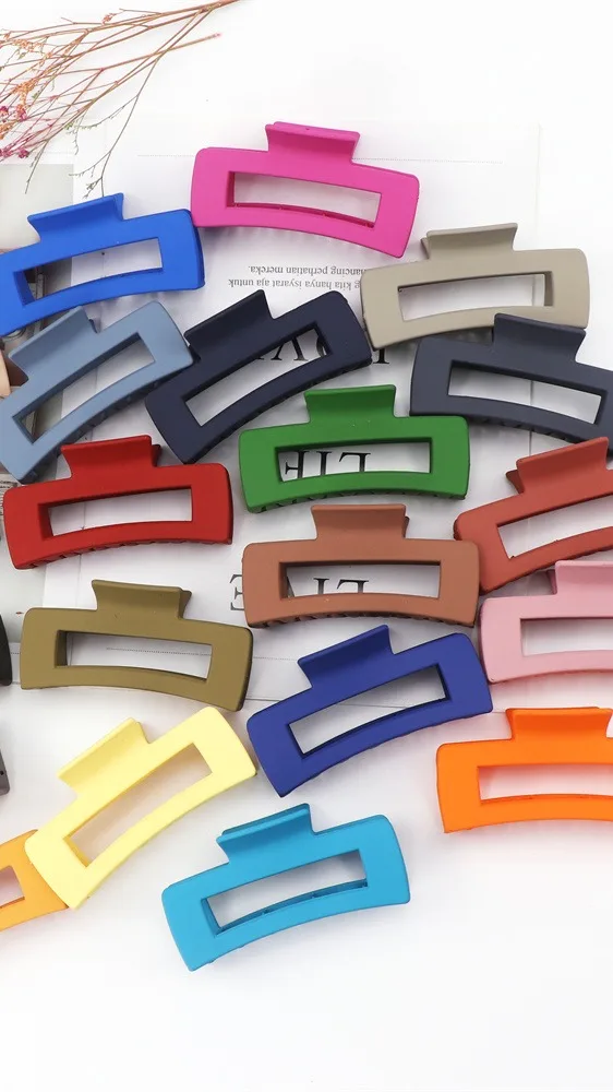 Custom 8.5/10.5cm Large Matte Hair Claw Clip Rectangle Multi Candy ...