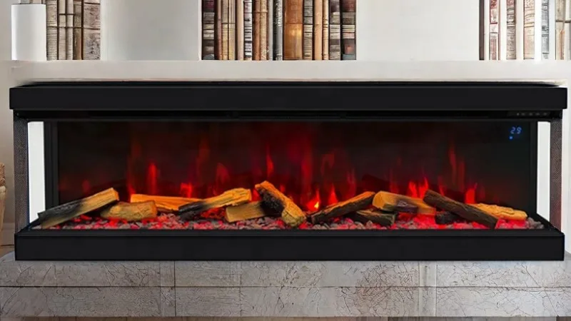 Modern Freestanding Electric Fireplace Heater 3d Inserts Wifi Remote ...