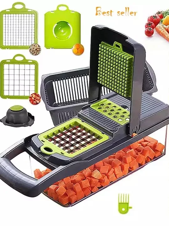 Commercial Multi-function Manual Vegetable Chopper Slicer Salad Fruit ...