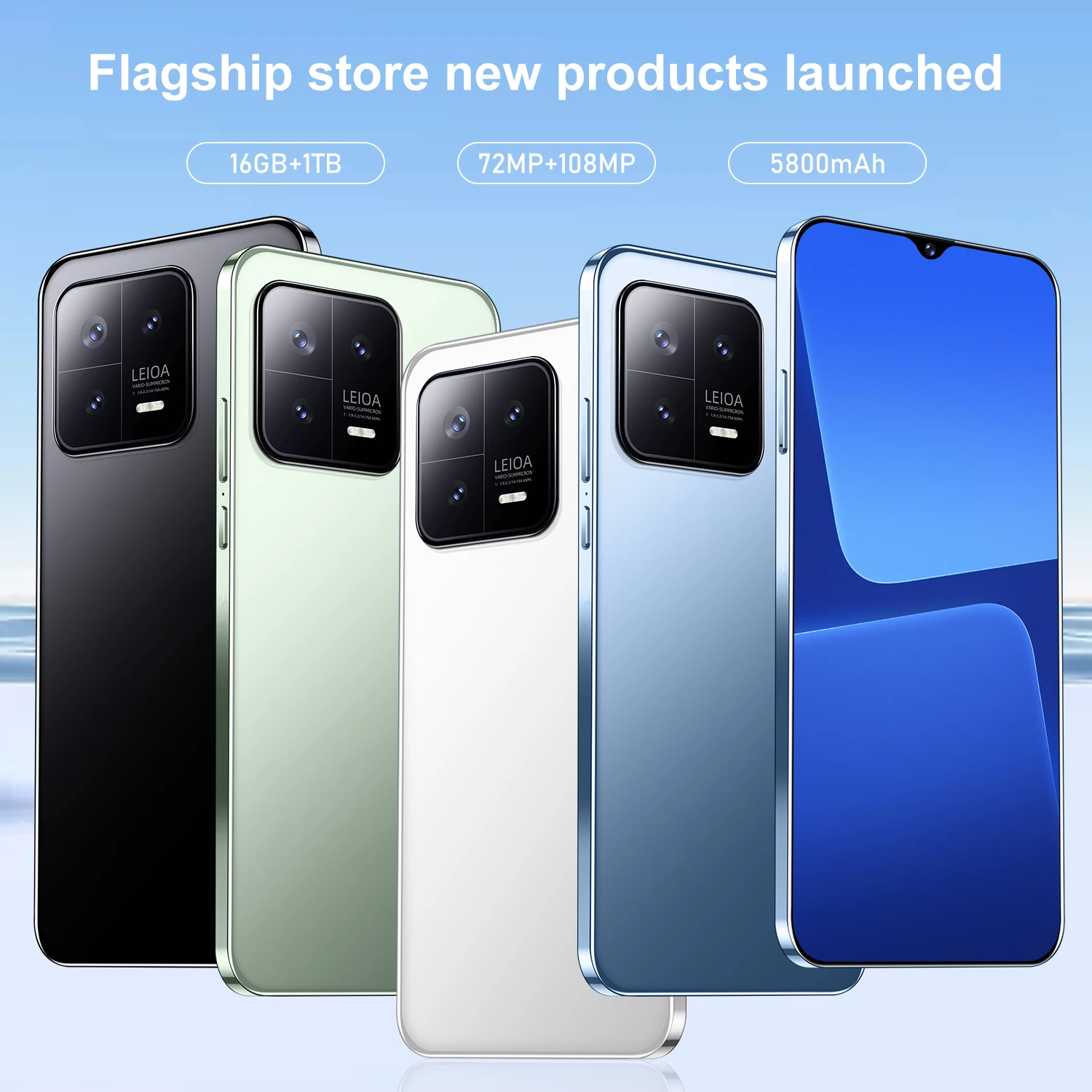 2023 M13 Pro Smart Phone - 5G, 108MP Camera, 7.2" Display