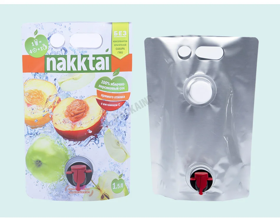 Custom Printing 3l Bag In Box Plastic Liquid Packaging Apple Juice Bag ...