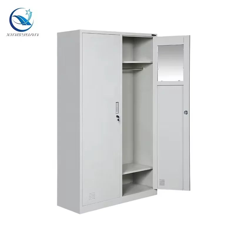 Wholesale 2 door steel wardrobe closet cabinet with hanging rod and ...