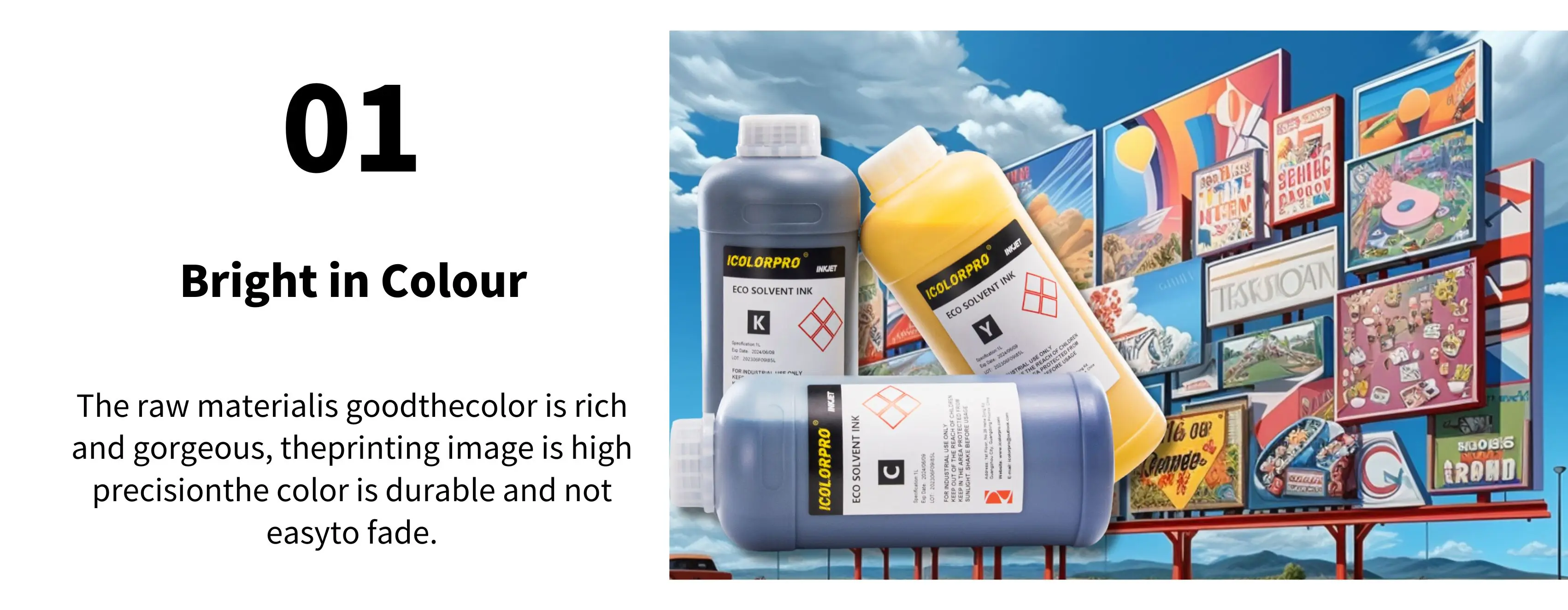 Vivid Color Good Stability Ink Ecosolvent Ink For Eps Print Heads Dx5 ...
