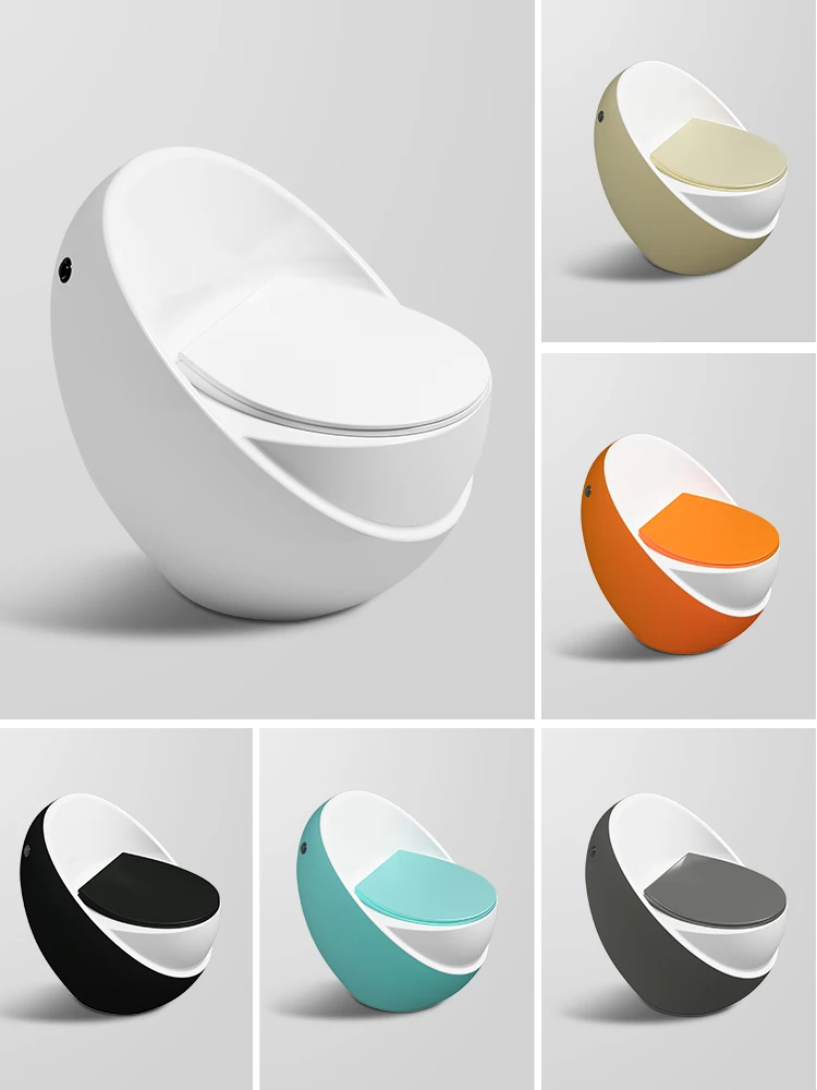 European Round Egg Shaped Toilet - Matte Color Ceramic