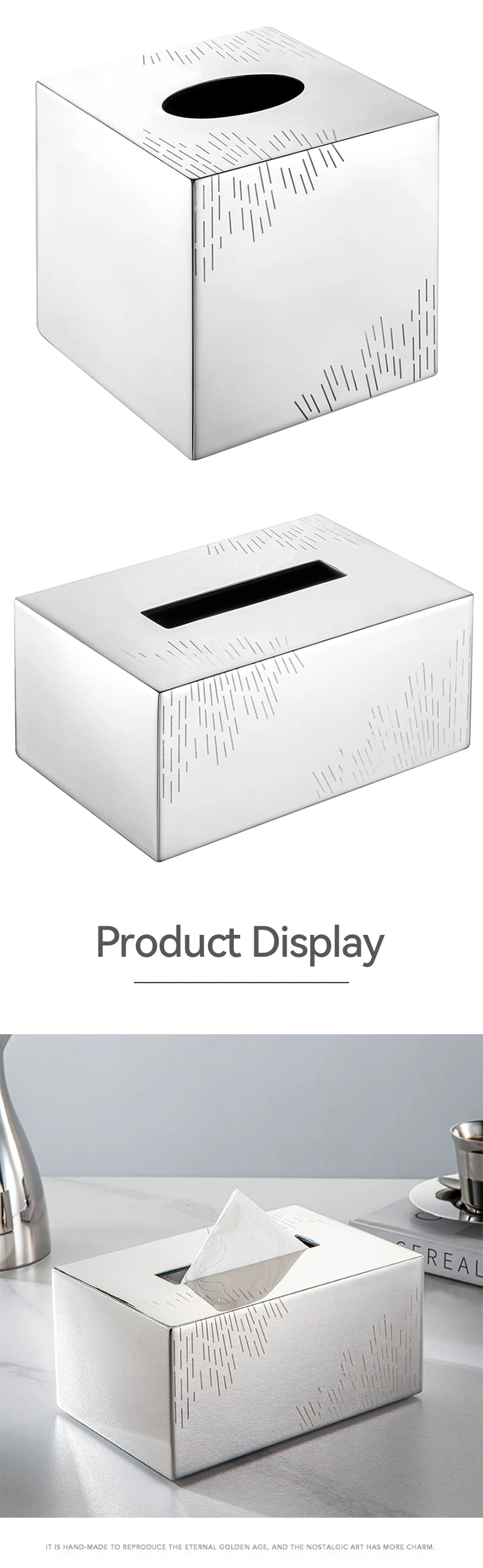 Creative Design Luxury Metal Tissue Box Holder Silver Stainless Steel ...