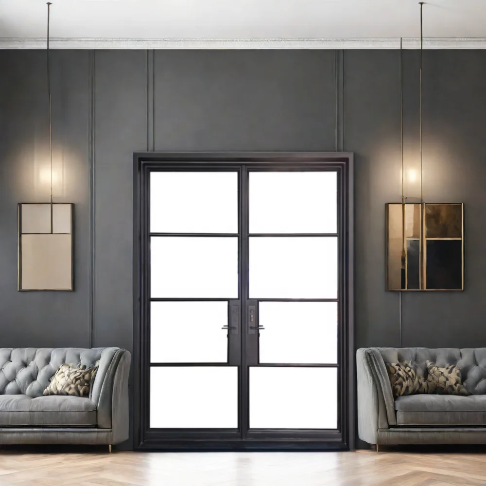 Modern Luxury Wrought Iron French Door With High-end Style Hot Selling ...