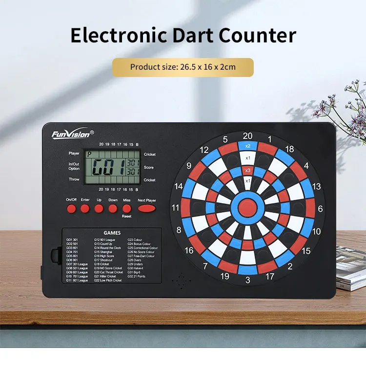 Wall Mounting Digital Dart Scorer - 32 Games & 590 Options