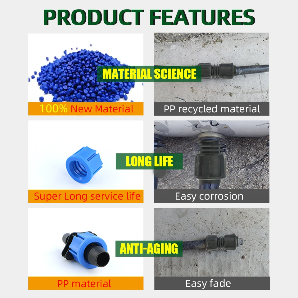 Agricultural Irrigation System 16mm Drip Tape Or Drip Hose Lock Ring ...