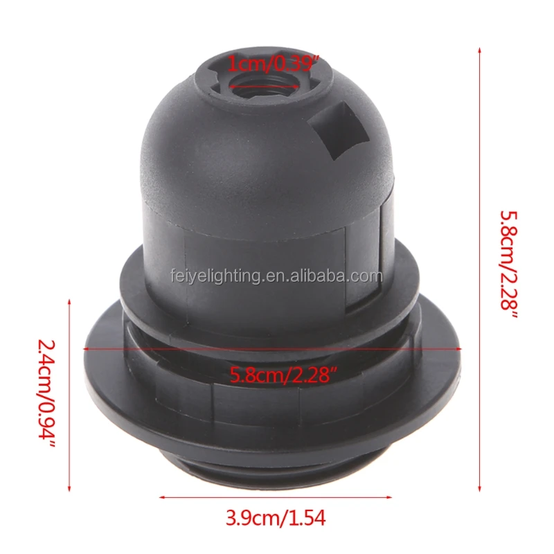 Full Screw Plastic Lamp Socket E27 Edison Style Bulb Holder