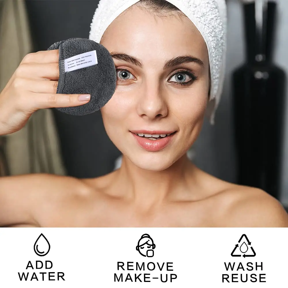 Women's Facial Cleansing Pads Makeup Remover Water Puffs Round Reusable ...