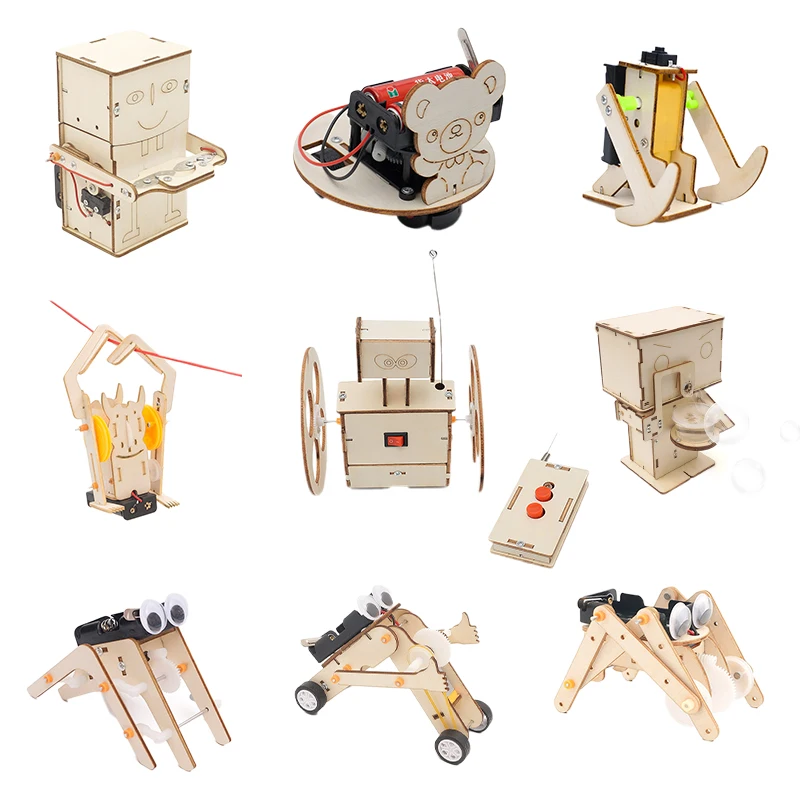 Popular Wooden Robotic Building Kit Stem Electric Projects Engineering ...
