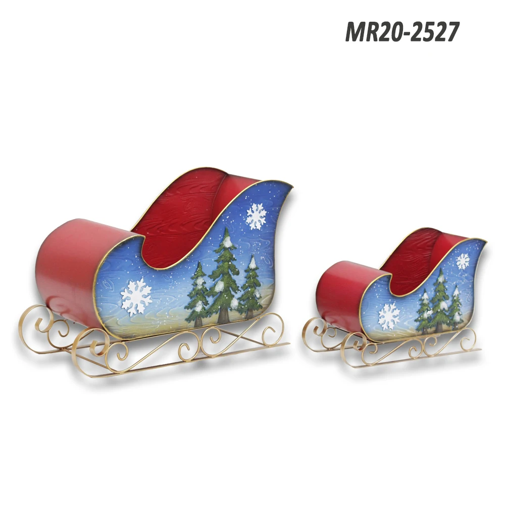 Metal Crafts Decor Galvanized Metal Sleigh Decor Metal Christmas Sleigh