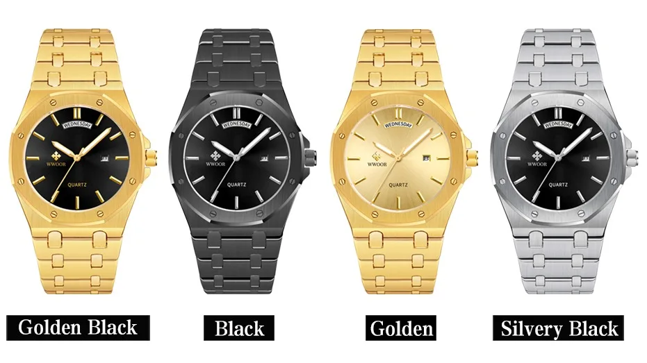 Fashion Wwoor Classic Business Men Watch Luxury Simple Stainless Steel ...
