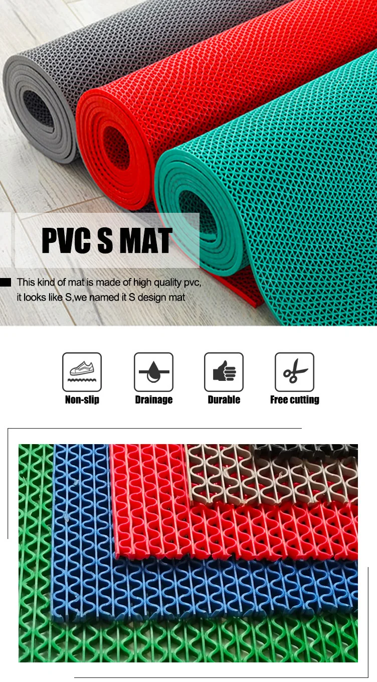 PVC S Type Anti slip Mat Roll Swimming Pool Bathroom Mat Outdoor Mat ...