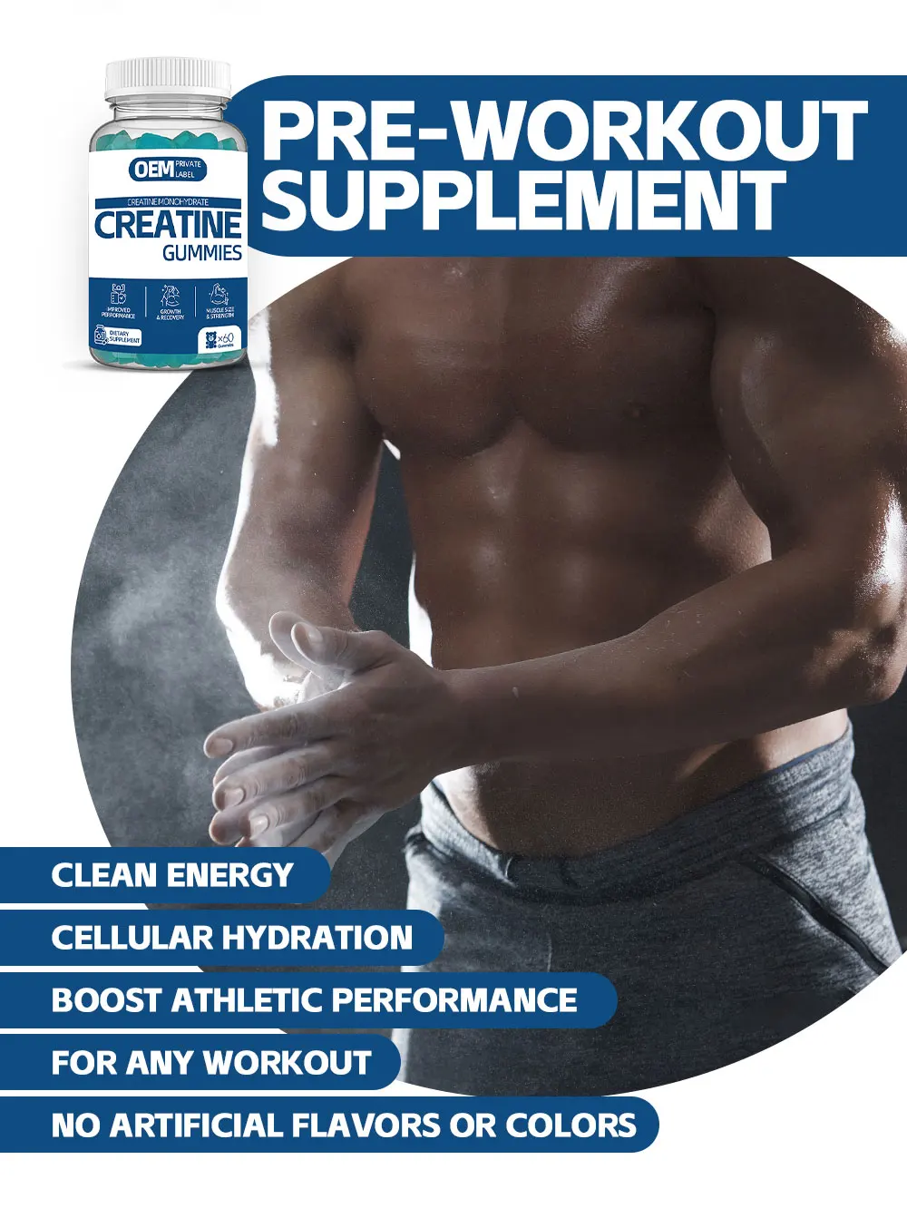 Vegan Creatine Monohydrate L-carnitine Gummies For Women And Men Pre ...