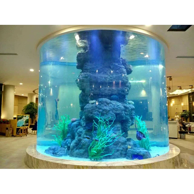 Custom design new premium popular circular tube acrylic fish tank ...