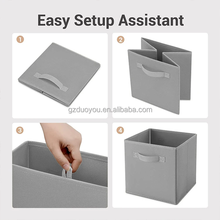 Duoyou Collapsible 13 Inch X 13 Inch Fabric Storage Cube Bins Wardrobe ...