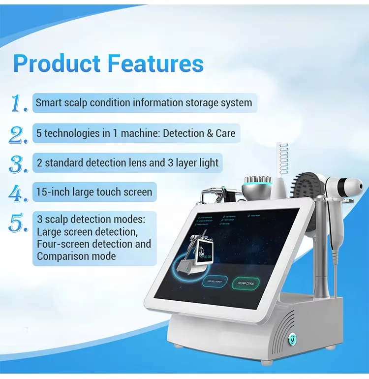 Multi Languages Hair Scanner Follicle Detector Nano Spray Gun Massage ...