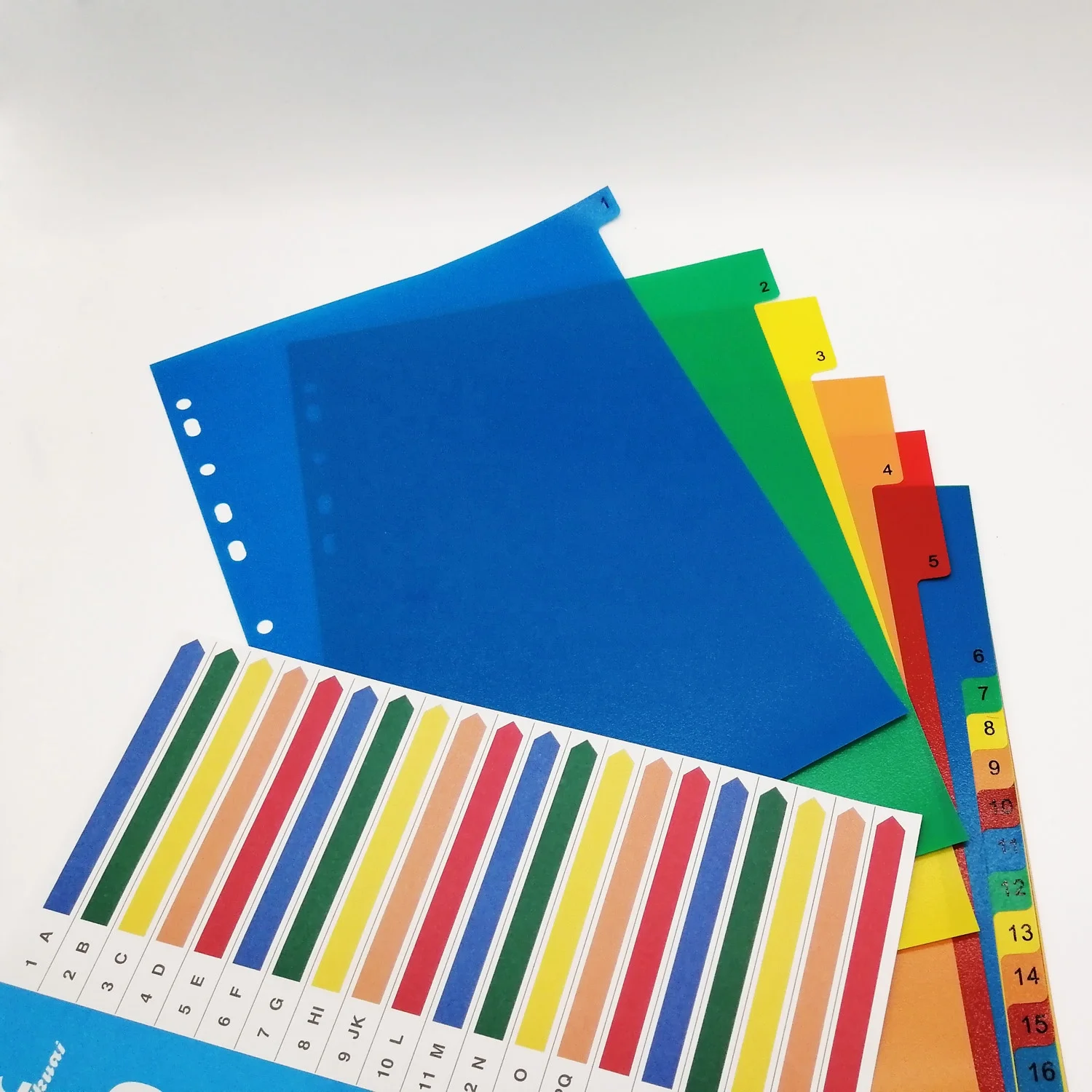 Wholesale Customer Logo Rainbow Colored File Dividers
