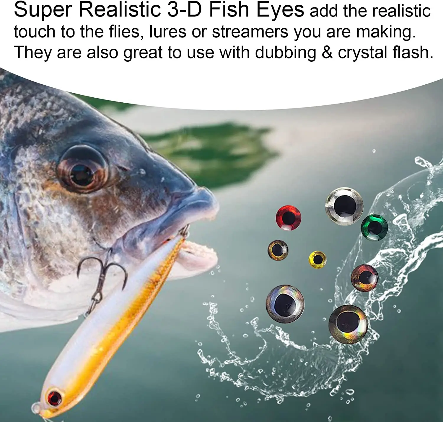 Fishing Eyes for Lures, 3D/4D/5D Realistic Holographic Lure Eyes ...