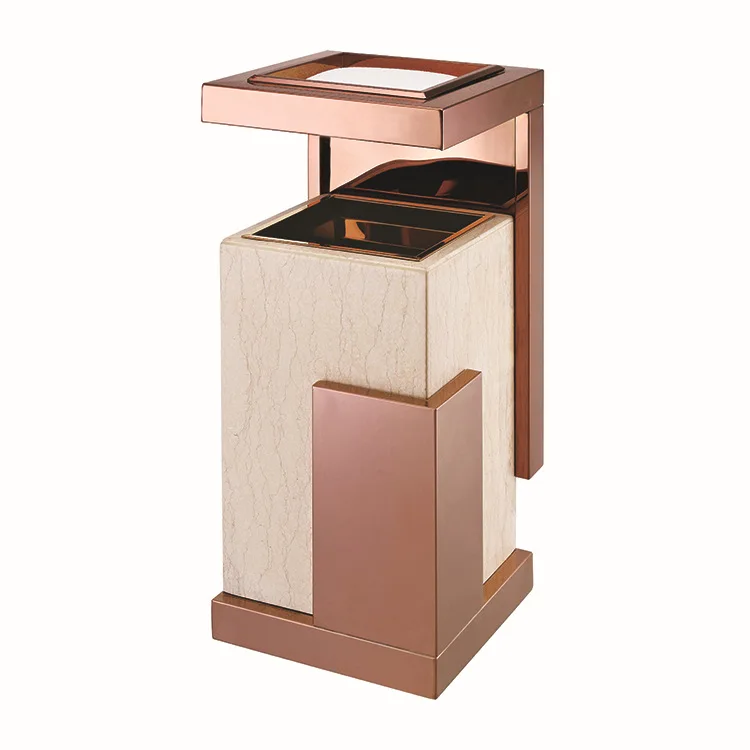 Luxury Design Stone Square Stainless Steel Garbage Bin European Big ...
