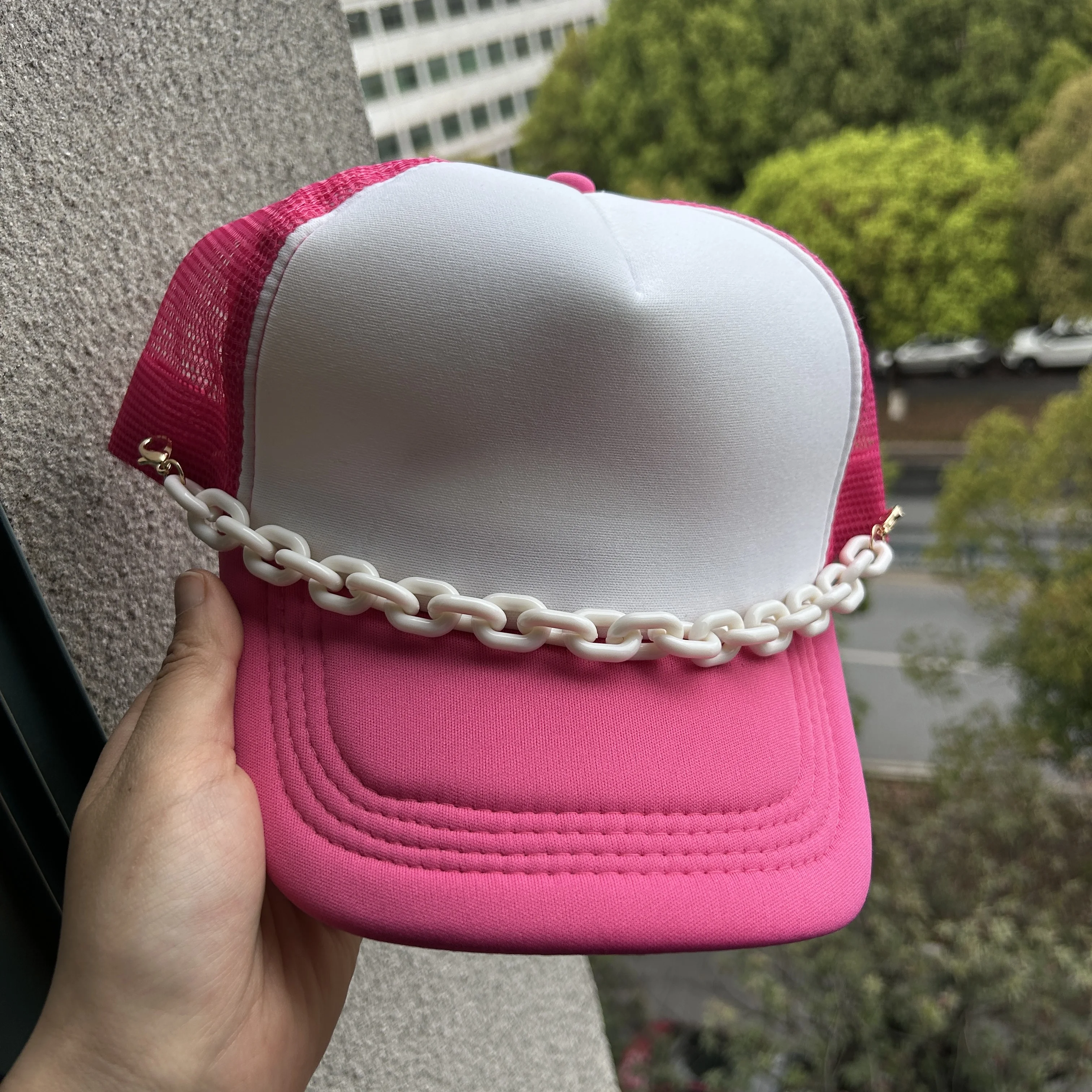 2024 New Fashion Jewelry Custom Trucker Caps Hats Chain Customized ...