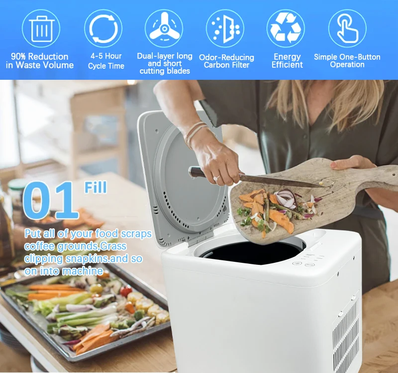 500W Electric Garbage Processor - Efficient Waste Disposal