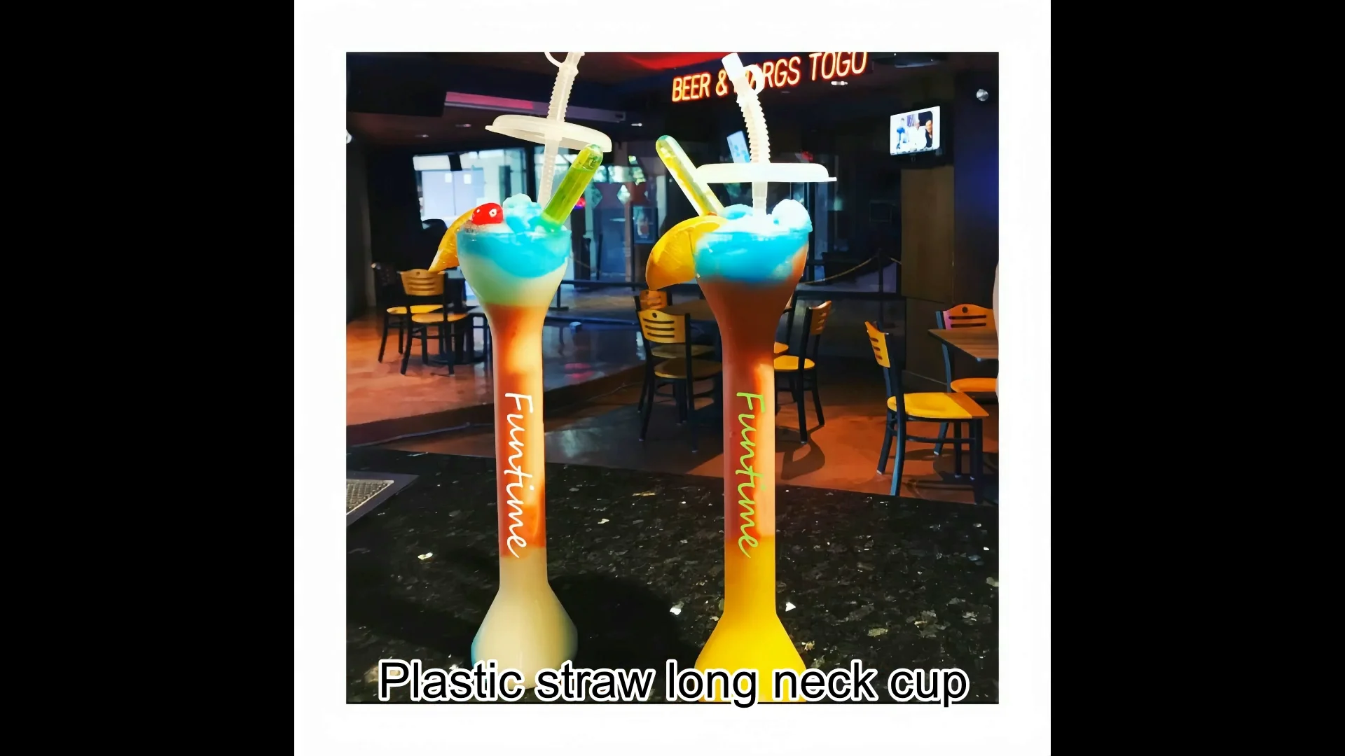 Creative Plastic Long Neck Cartoon Dumbbell Cup Long Neck Muddy ...